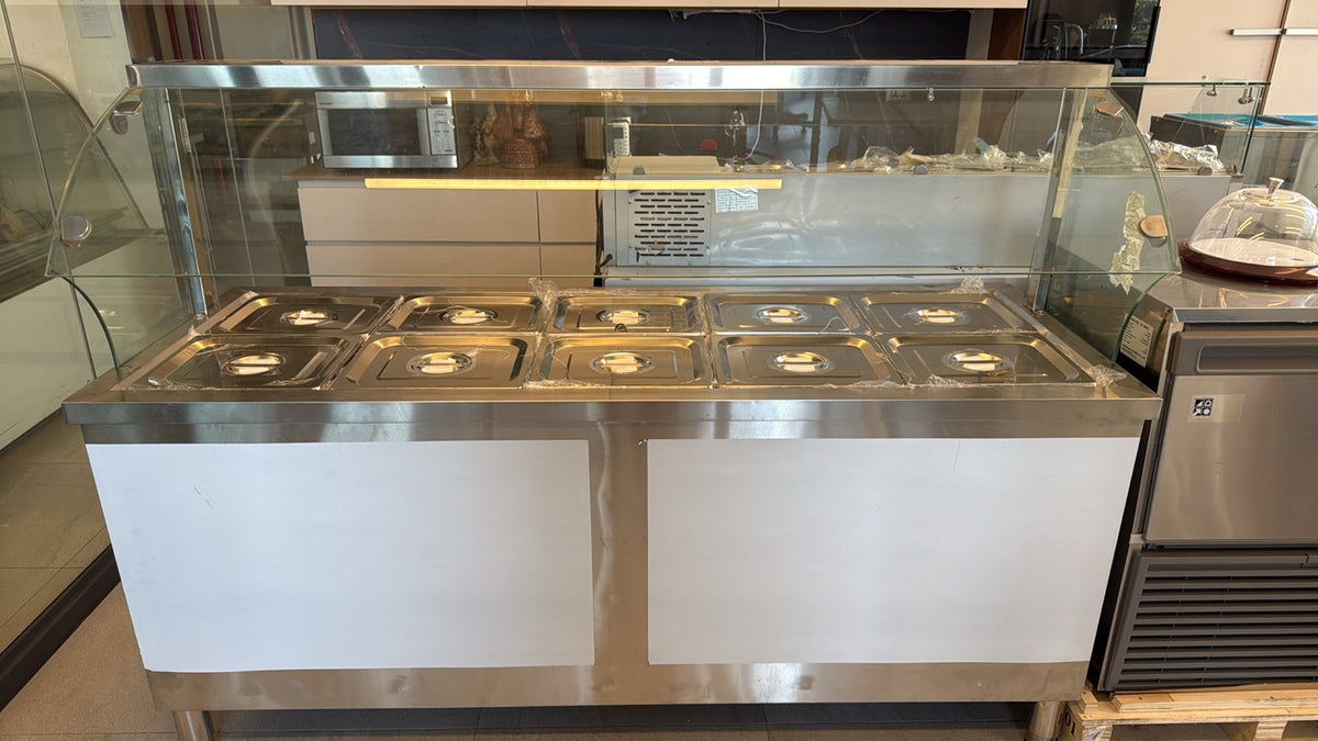 Electric Bain Marie Cafeteria Counter, L1800, 5 x 1/1 pans or 10 x 1/2 ...