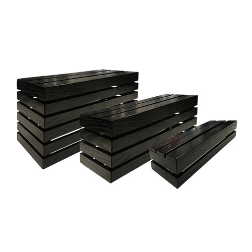 Black Wooden Crate Risers – Eco Prima Home and Commercial Kitchen Supply