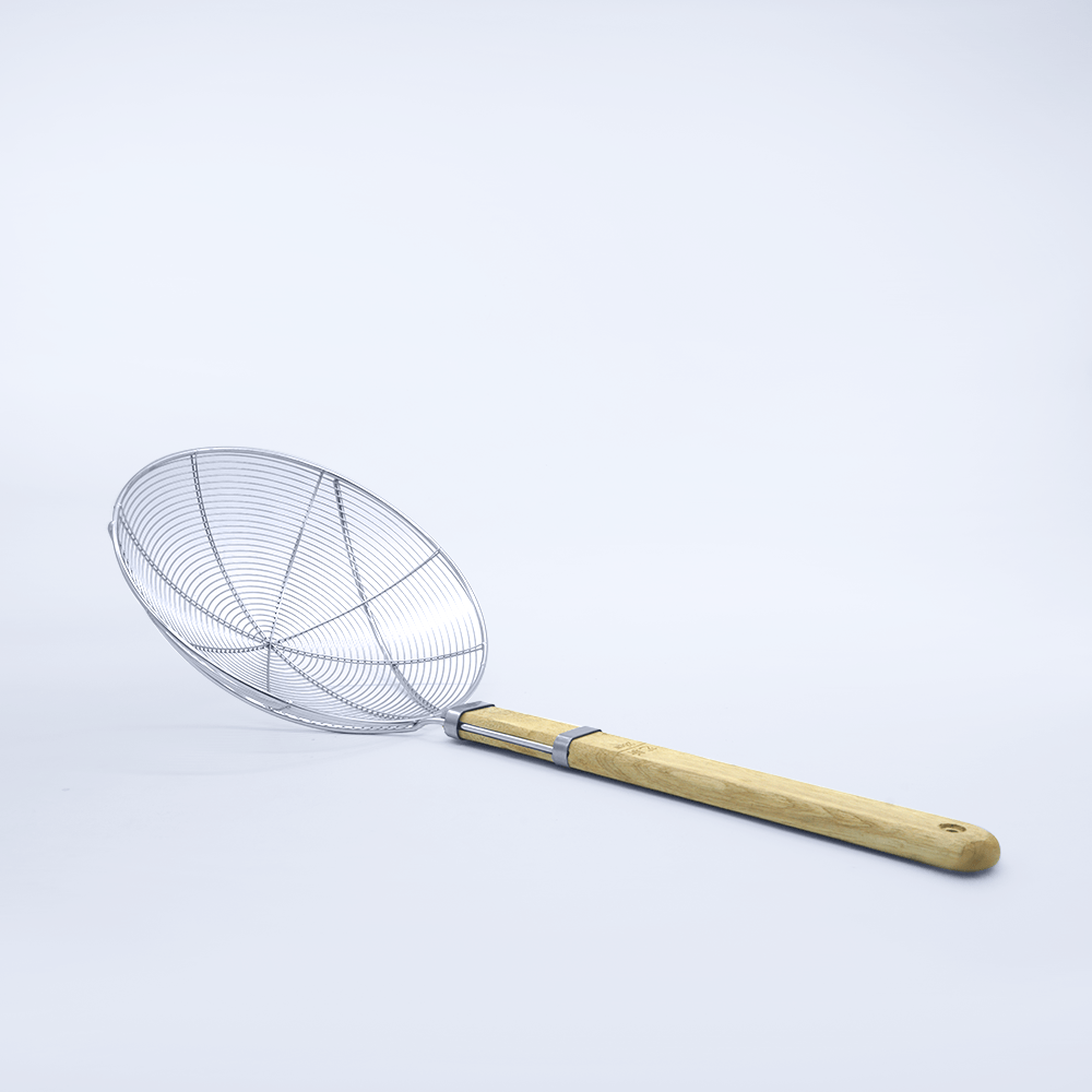 10" Round Bamboo-Handled Coarse Skimmer – Eco Prima Home and Commercial ...